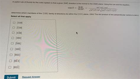 Solved A Useful Rule Of Thumb For The Cubic System Is That A