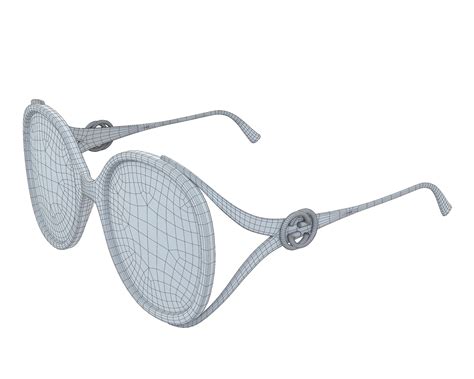 3d Model Gucci Round Frame Interlocking G Sunglasses Vr Ar Low Poly