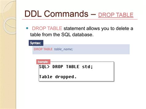 Lab2 Ddl Commands Pptx Databases Computer Software And Applications