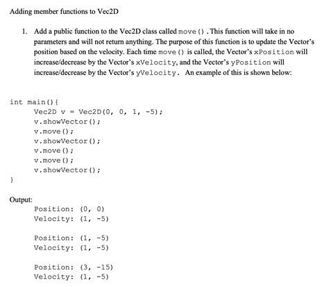 Solved Include Using Namespace Std Class Vec2d Private
