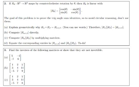 2 if rθ r2→r2 maps by counterelockwise rotation by