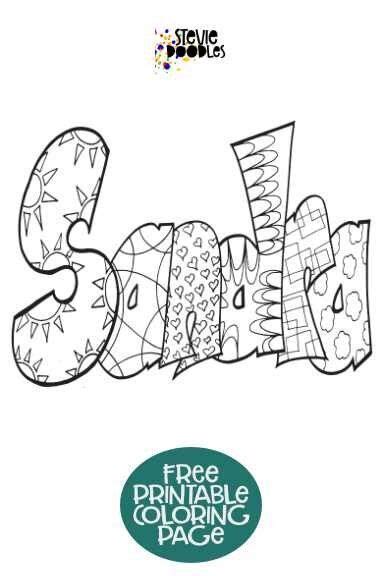 Sandra Free Custom Name Printable Coloring Page — Stevie Doodles