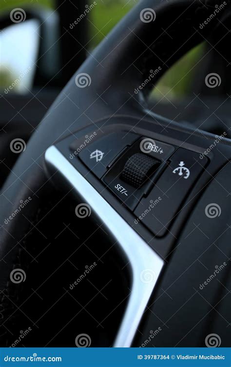 Speed Limitation On A Steering Wheel In Modern Car Stock Photo Image Of Black Button 39787364