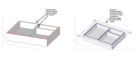 Section Cut Lines Showing Dash Line And Layers Materials SketchUp SketchUp Community