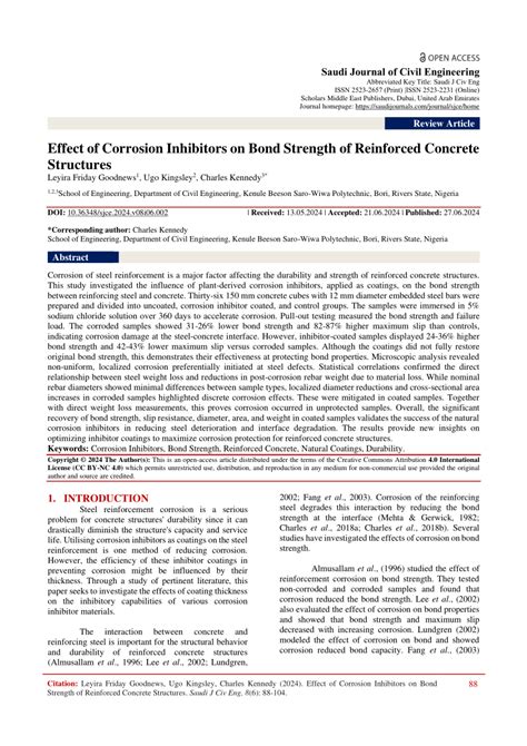 Pdf Effect Of Corrosion Inhibitors On Bond Strength Of Reinforced Concrete Structures