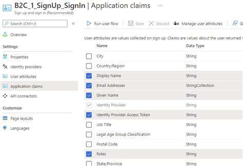 core how can i retrieve my custom user attributes claims from b2c using graph api