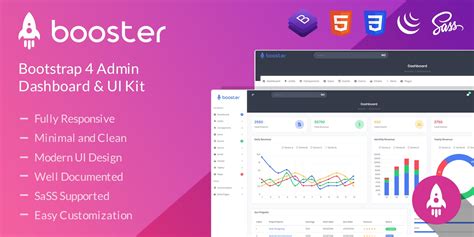 Booster Bootstrap 4 Admin Dashboard By Themesbox Codester