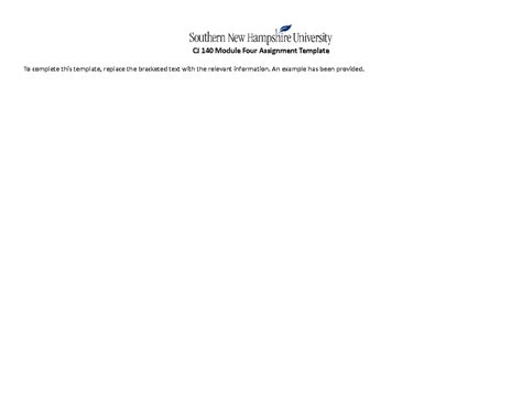 Cj 140 Module Four Assignment Template An Example Has Been Provided Audience Internal Or