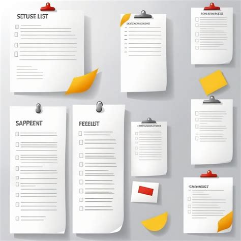 Task List Vector Set White Background Isolated A High Premium AI Generated Vector