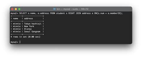 Mysql Right Join문 Mysql 입문 Everdevel
