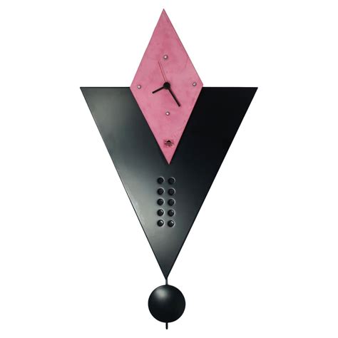 1980s Black And Gray Table Clock By Costantini Loggetto For Sale At