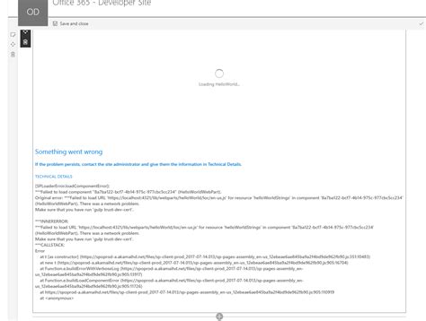 Sharepoint Online Spfx Webpart Error After Upload In Spoffice365