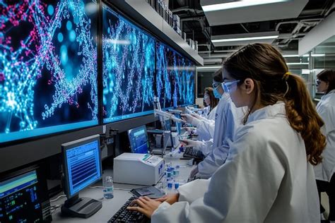 Students Working In Cuttingedge Genetics Lab Premium Ai Generated Image