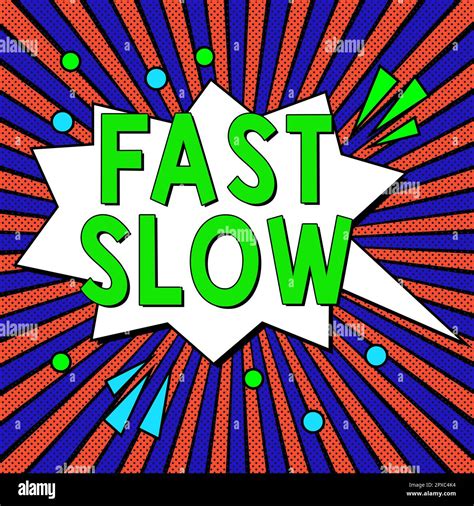 Schild mit der Anzeige schnell langsam, Konzept bedeutet Bewegung oder ...