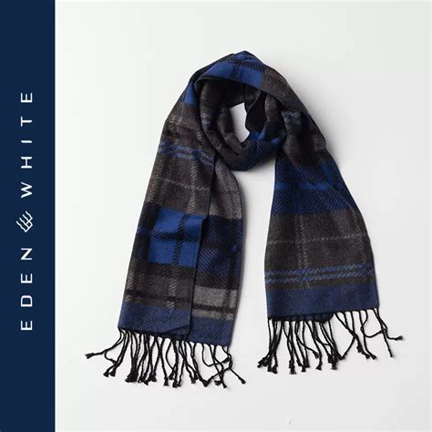 Stedelweiss 100 Mulberry Silk Brushed Feel Warm Plaid Scarf Fur