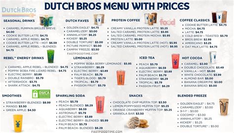 Dutch Bros Menu With Prices Order Online Delivery