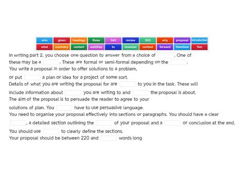 Cae Proposal Complete The Sentence