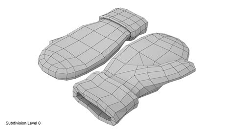 Mitten Wool Knitted Model Turbosquid 1629902