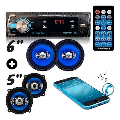 Kit Auto Radio Bluetooth Roadstar Palio Falante 6 E 5 Pol Mercado Livre