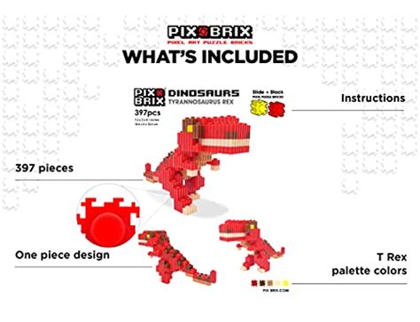 Pix Brix Pixel Art Puzzle Bricks Dinosaur Series T Rex Patented
