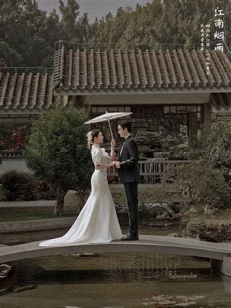 一眼惊艳的园林旗袍婚纱照温婉国风 哔哩哔哩