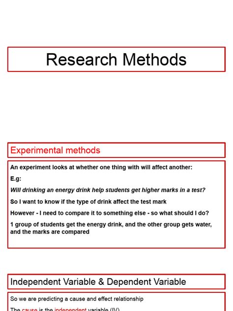 1 Research Methods Pdf Experiment Mean