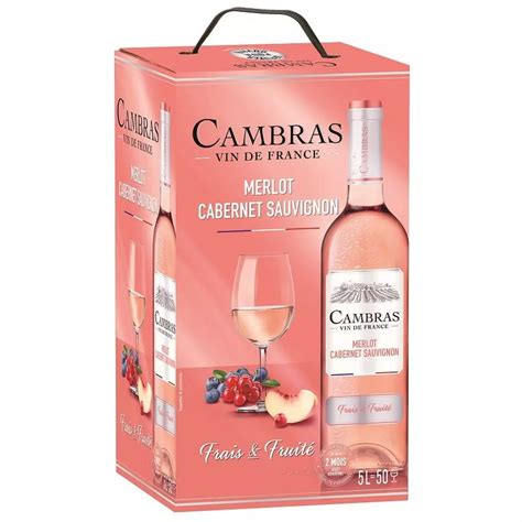 Vin De France Cambras Merlot Cabernet Sauvignon Rosé Bib Grand Format