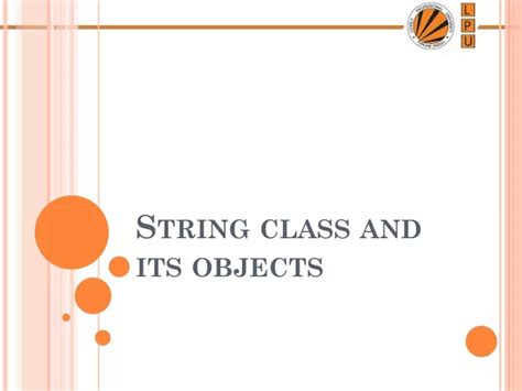 Ppt String Class And Its Objects Powerpoint Presentation Free