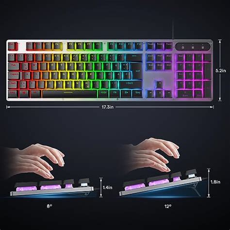 Omoton Wired Gaming Keyboard Full Format Keyboard With Multimedia Keys For Windows 26 Keys