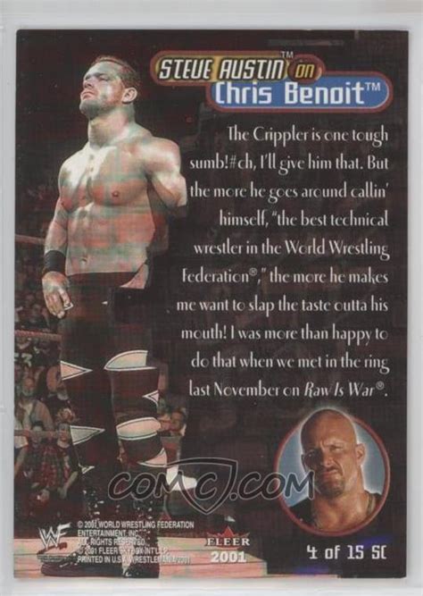 2001 Fleer Wwf Wrestlemania Stone Cold Said So 4 Sc Chris Benoit