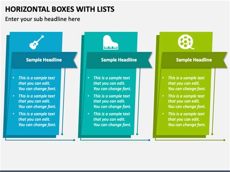 Horizontal Boxes With Lists PowerPoint And Google Slides Template PPT