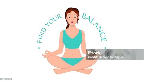 최소한의 스타일로 요가 포즈를 취하는 소녀의 평면 벡터 그림 국제 요가의 날 개념 명상 포스터 또는 사교를 위한 차분하고 건강한 라이프스타일 International