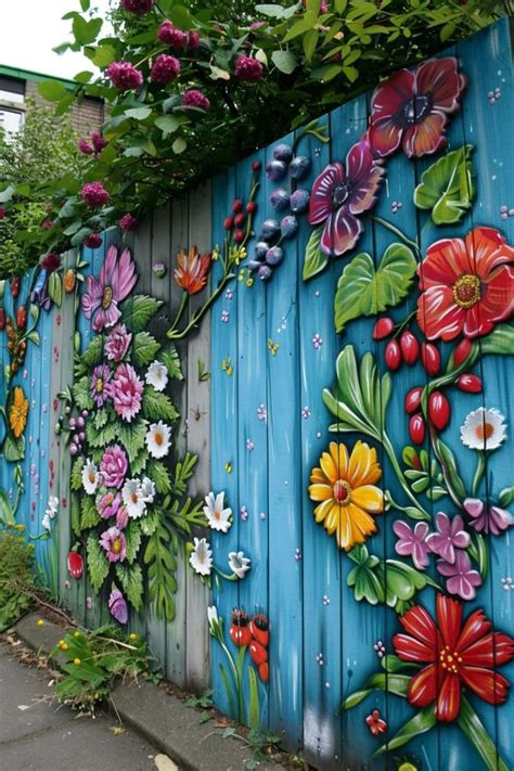 Garden Fence Mural Ideas Garden Mural Garden Fence Art Garden Art Diy