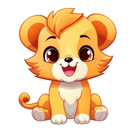 Ai Generado Linda Chibi León Dibujos Animados León Personaje 36627776 Png