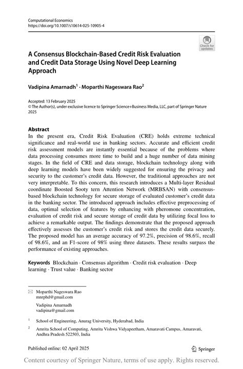 A Consensus Blockchain Based Credit Risk Evaluation And Credit Data