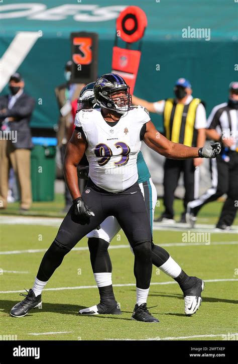 Baltimore Ravens Calais Campbell 93 During An Nfl Football Game
