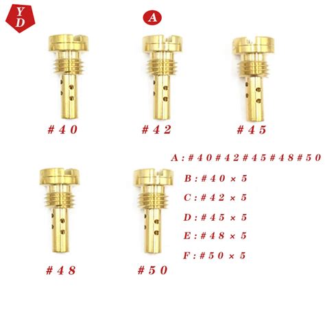 5pcs Set Motorcycle Carburetor Slow Pilot Jet Available Size 40 42 45