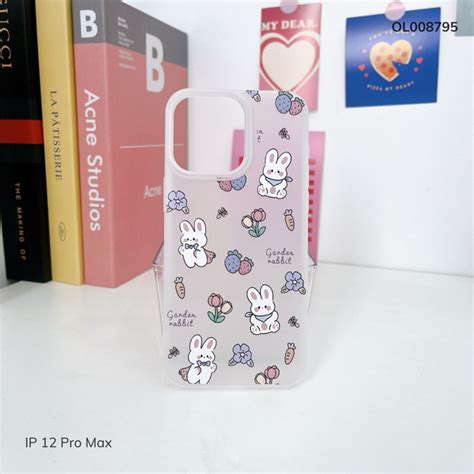Ốp Ip 12 Pro Max Dẻo Nhám In Thỏ Trắng Graden Rabbit