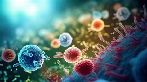 Premium Photo Macro Shot Of Different Types Of Microbes Virus Cells And Bacteria On Abstract