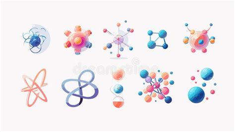 Scientific Particles And Elements Set For Research And Education Stock Vector Illustration Of