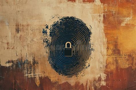 Secure Access Concept With Fingerprint And Lock Symbol On Canvas Stock