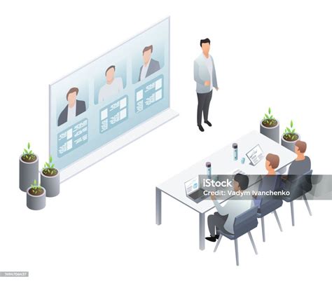 취업 면접 채용 대행사 Hr 면접 채용 및 경력 시작 개념입니다 벡터 그림 배경입니다 웹 배너 프레젠테이션을 위한 등각 투영