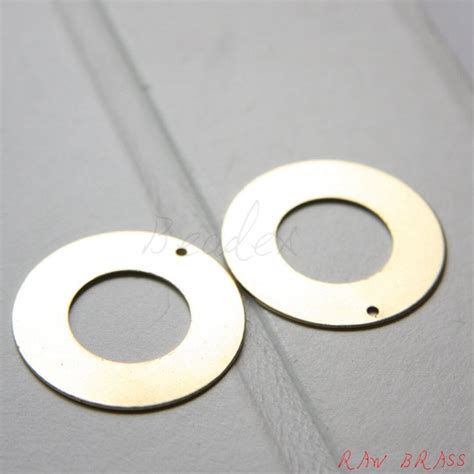10 Pieces Raw Brass Flat Ring Loop C3017f10 Etsy Uk