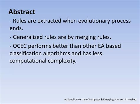 an organizational co evolutionary algorithm for classification ppt
