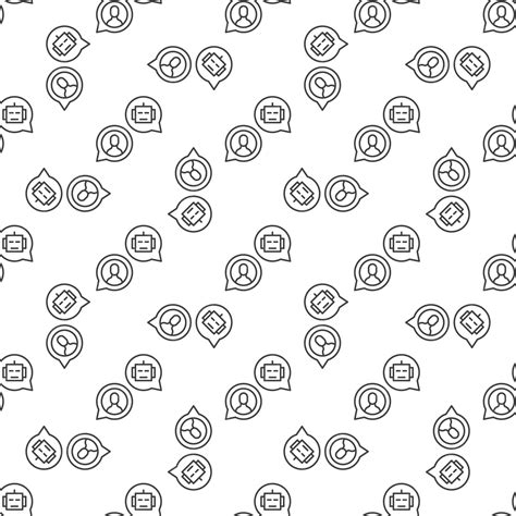 Premium Vector Chatbot And Man In Speech Bubbles Vector Concept Line Seamless Pattern