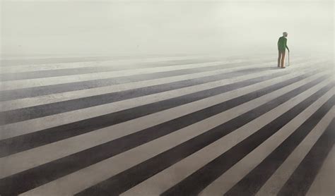 노인 혼자 도시에서 초현실적 인 그림 외로운 외로움과 생활 개념 개념 작품 노인에 대한 스톡 벡터 아트 및 기타 이미지 노인