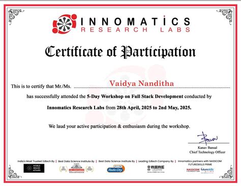 Fullstackdevelopment Webdevelopment Innomaticsresearchlabs Vaidya