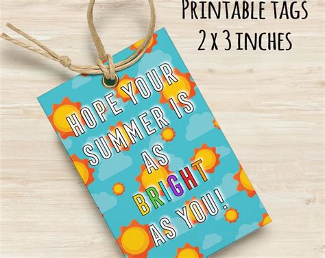 Editable Last Day Of School Tags End Of Year Class T Tag Bright