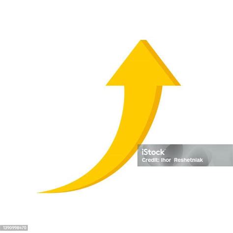 노란색 화살표가 위로 향합니다 화살표 위쪽 아이콘입니다 웹 사이트를위한 컬러 플랫 Ui 흰색 배경에 격리 된 버튼의 왼쪽 및 상단 기호 벡터 화살표에 대한 스톡 벡터 아트