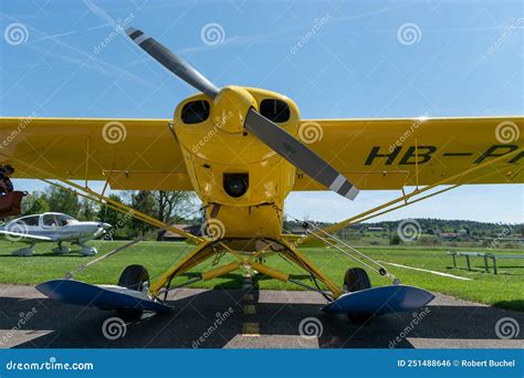 Piper Pa M Super Cub Airplane In Wangen Lachen In Switzerland Editorial Photo